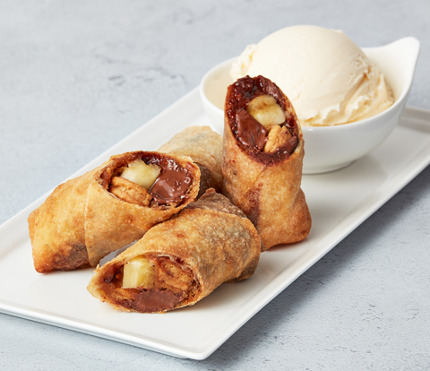 Banana-Chocolate Spring Rolls with NUTTER BUTTER Cookies and Variegate